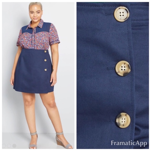 Modcloth | Skirts | Nwt Modcloth Grammer Glam Navy Skirt | Poshmark